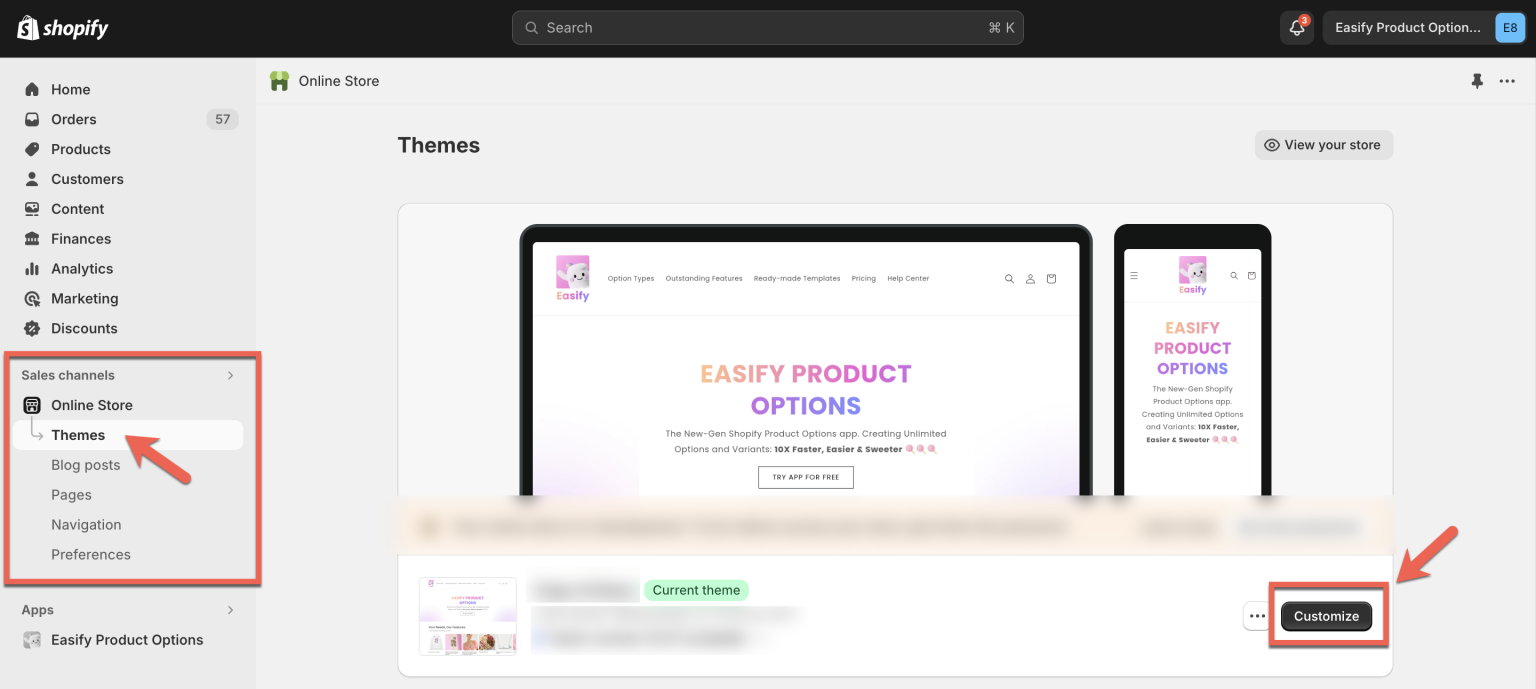Activate the app on your theme | EasifyApps