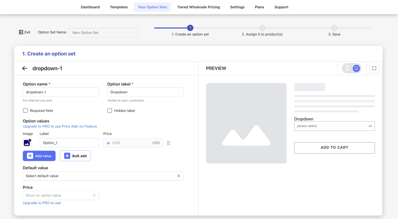 Create A New Option Set From Scratch | EasifyApps