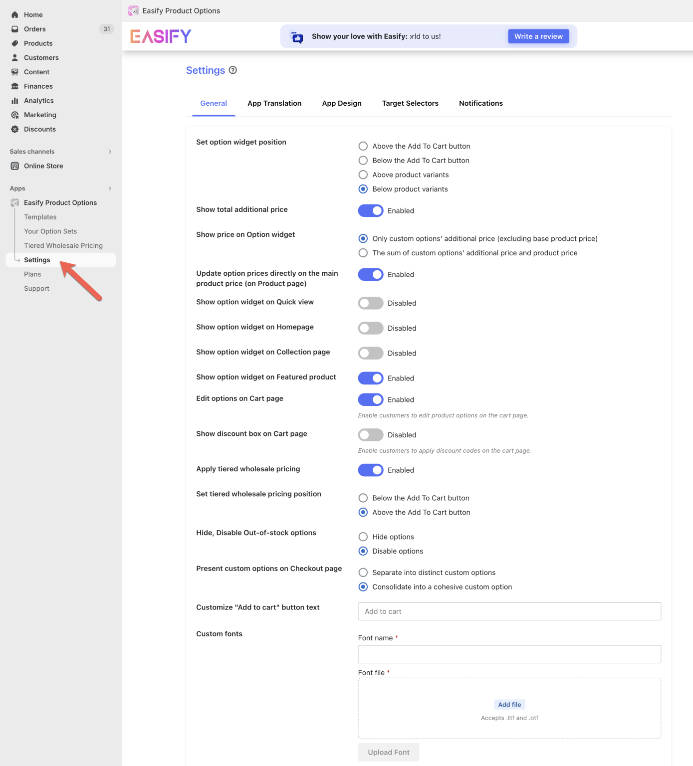 General Settings | EasifyApps
