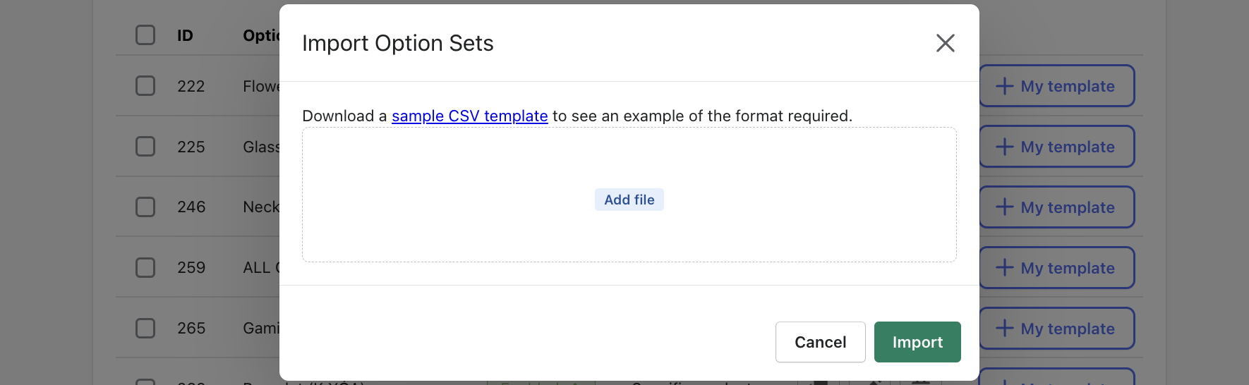 Option Import Easifyapps