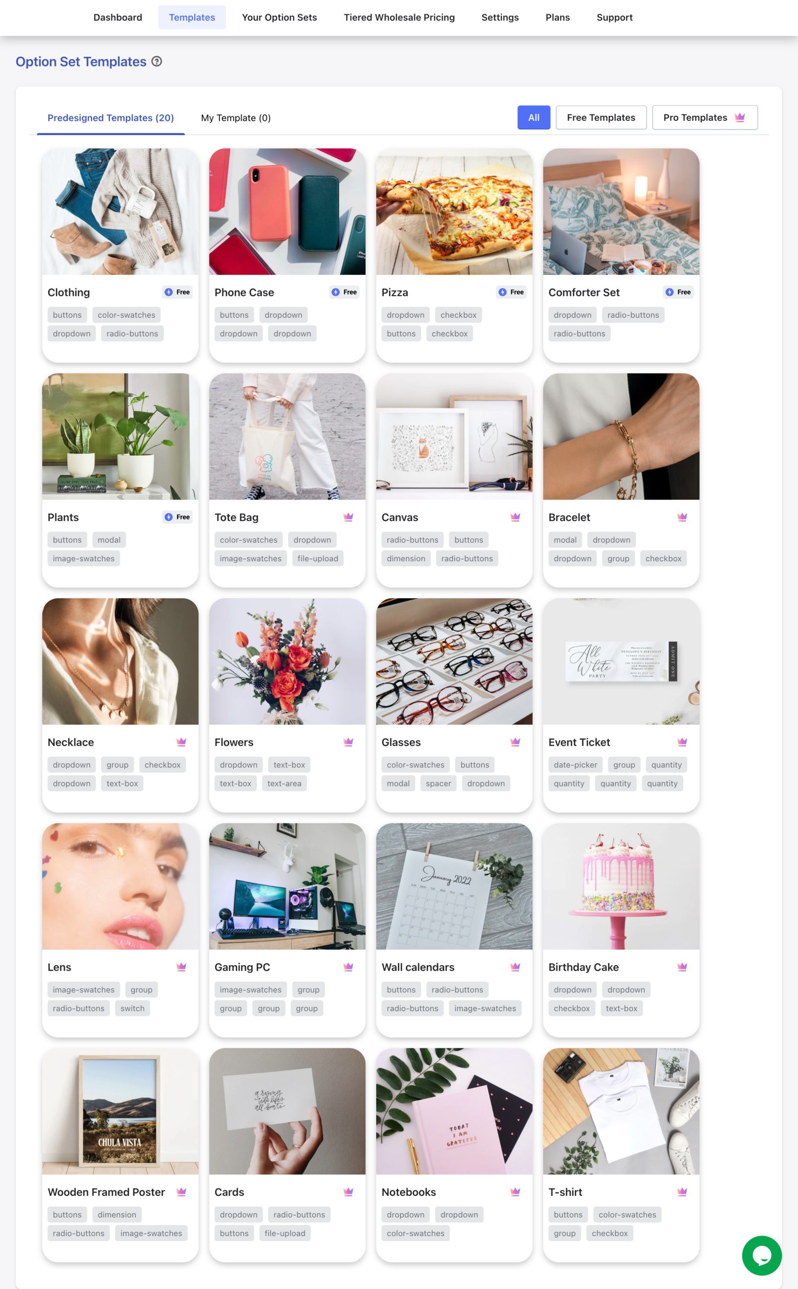 Option set templates | EasifyApps