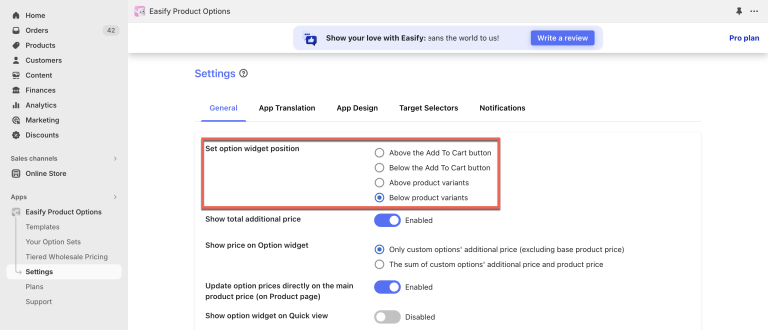 Reposition Option Set On Product Page | EasifyApps