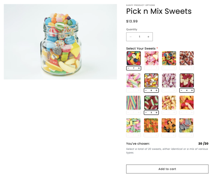 Set Up Quantity Selector For Custom Option Values | Easify