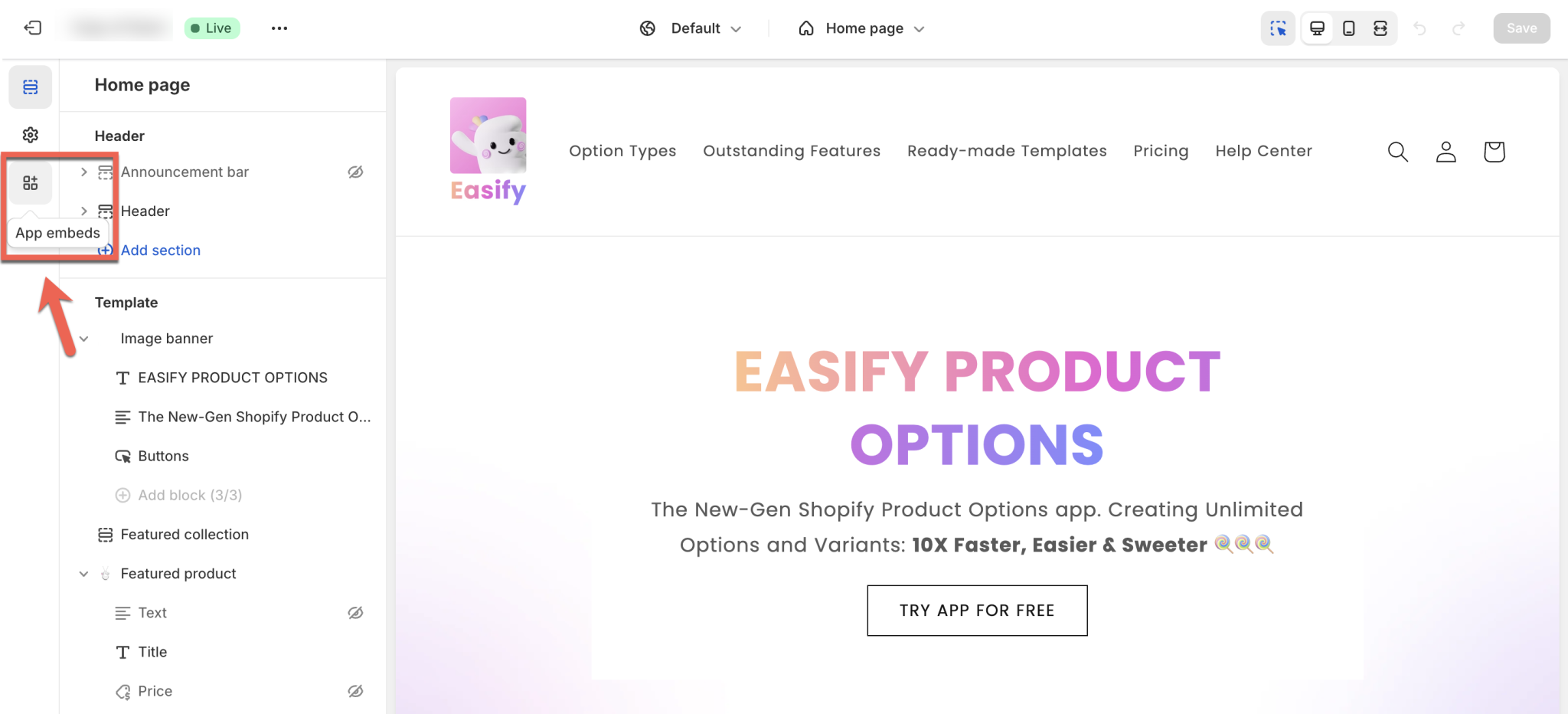Activate the app on your theme | EasifyApps