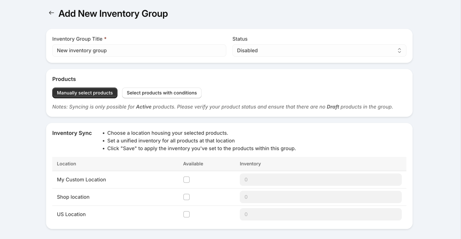 Create Inventory Groups Manually | Easify Inventory Sync