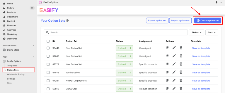 Create A New Option Set From Scratch | EasifyApps