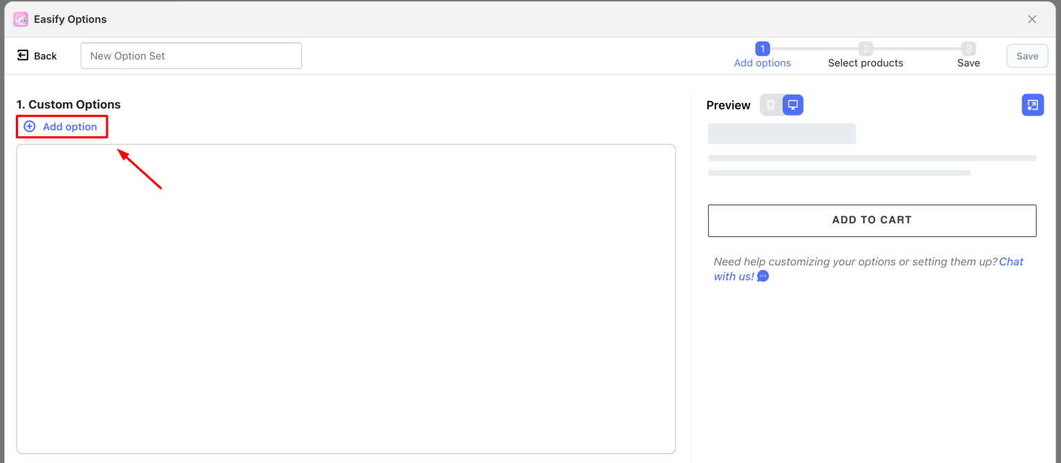 Create A New Option Set From Scratch | EasifyApps