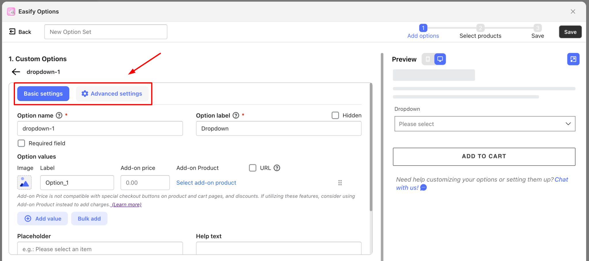 Create A New Option Set From Scratch | EasifyApps
