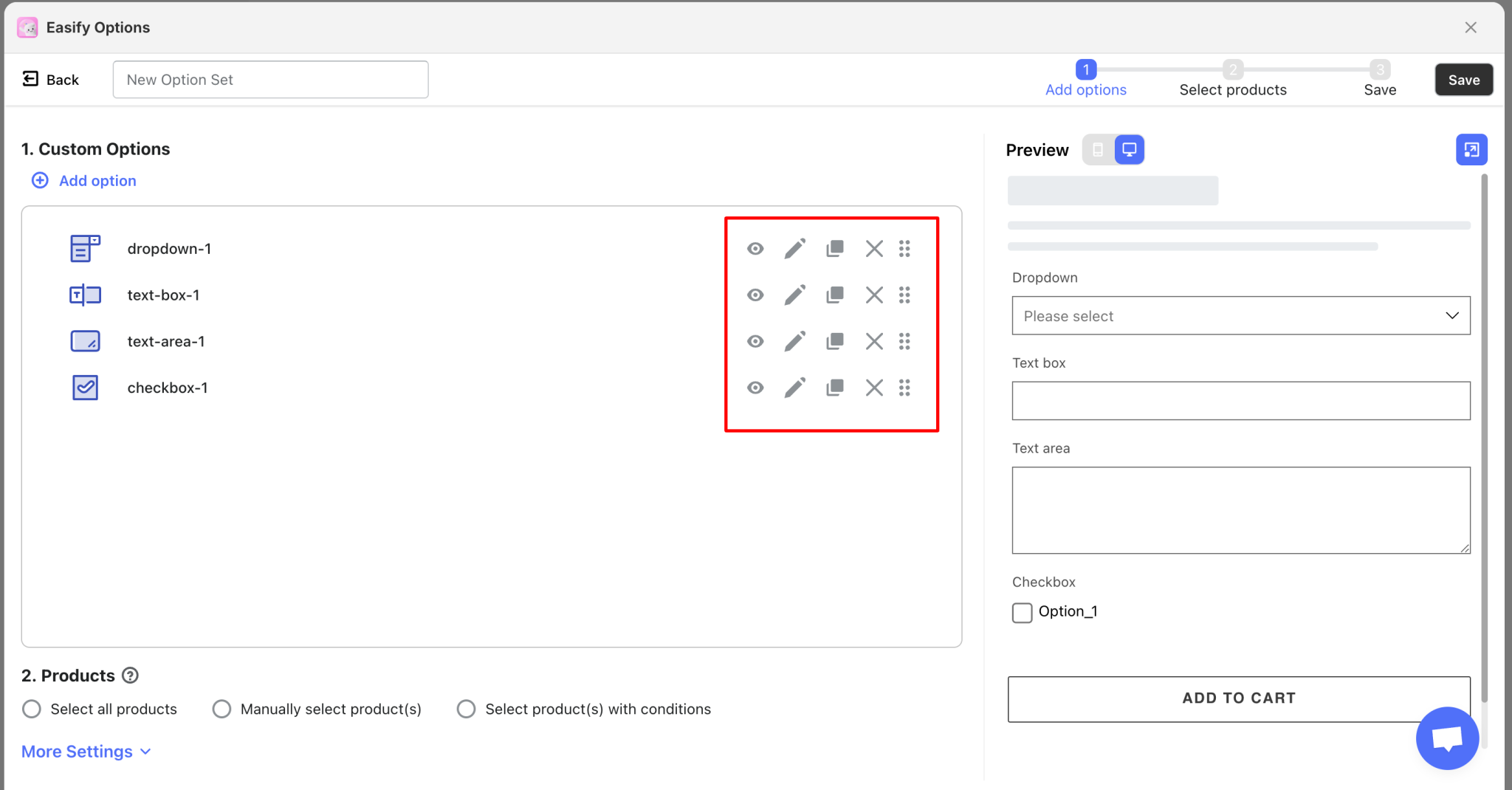 Create A New Option Set From Scratch | EasifyApps