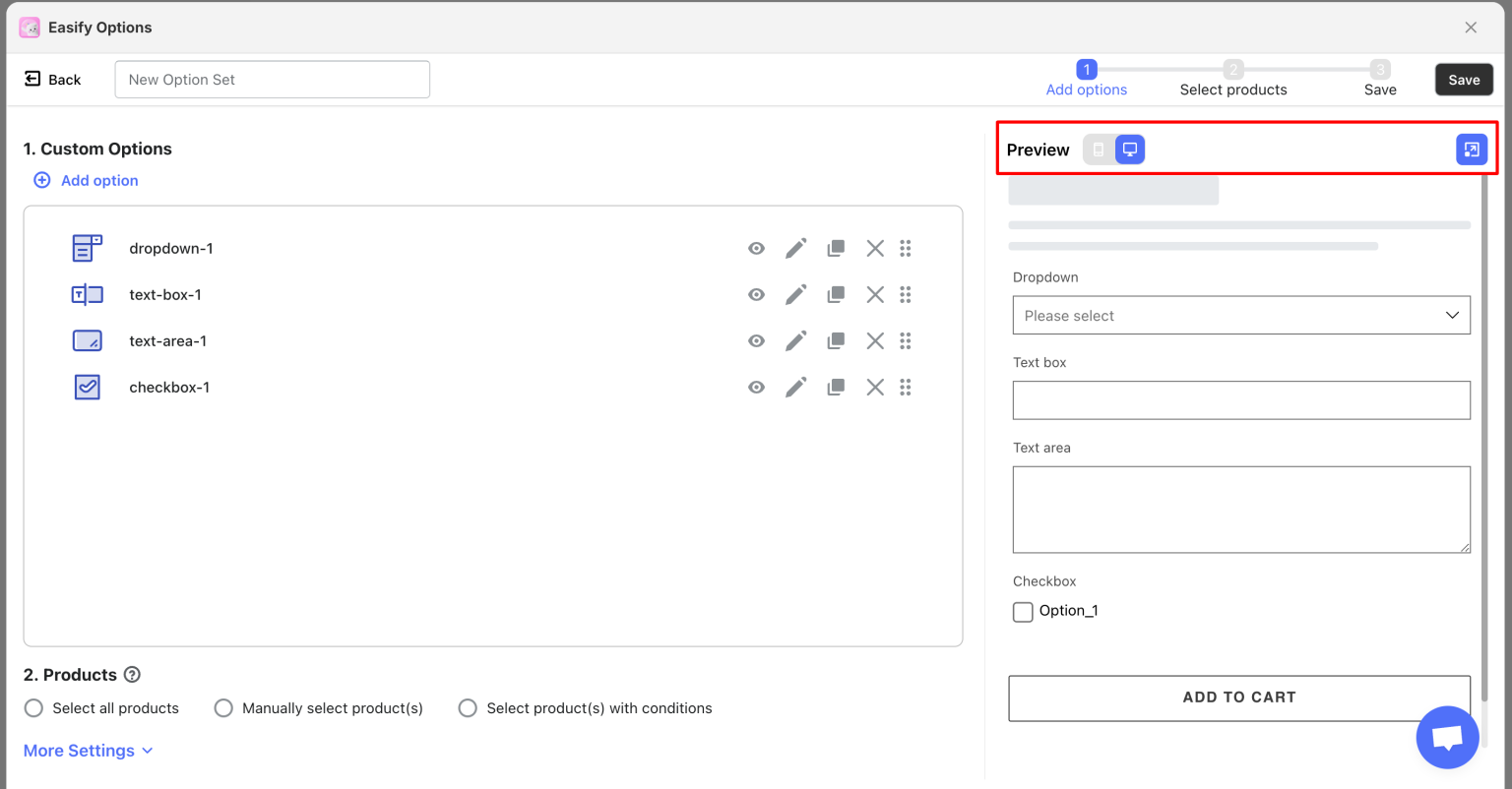 Create A New Option Set From Scratch | EasifyApps