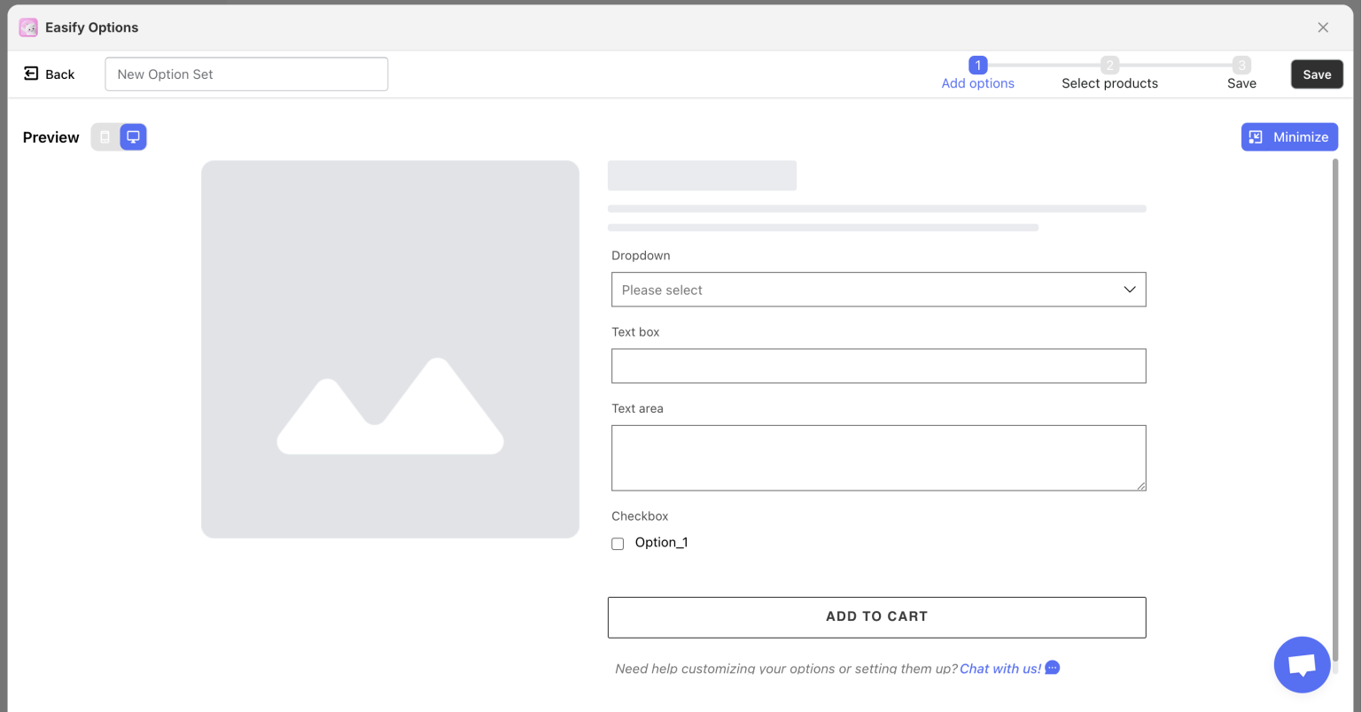 Create A New Option Set From Scratch | EasifyApps