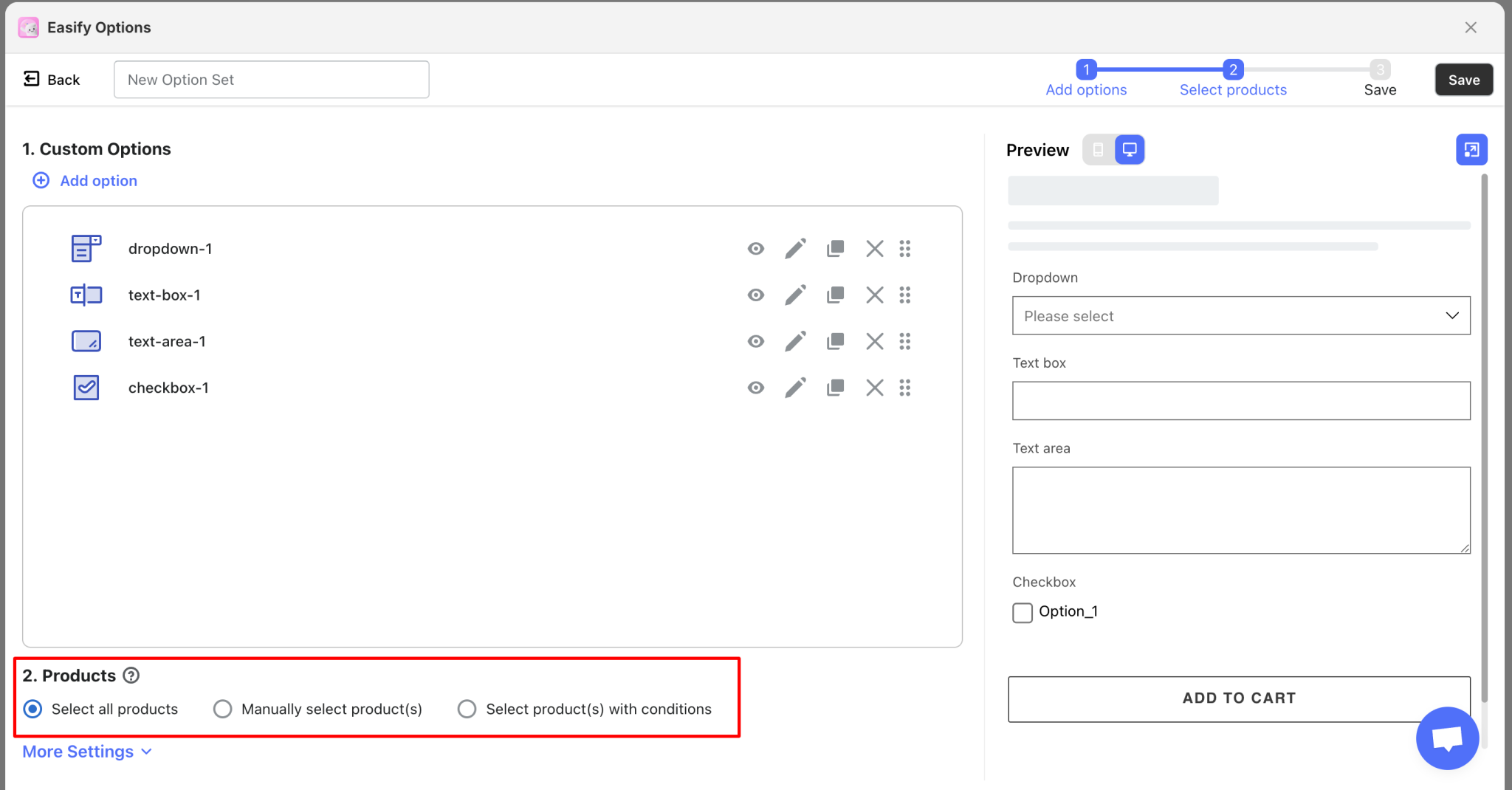 Create A New Option Set From Scratch | EasifyApps