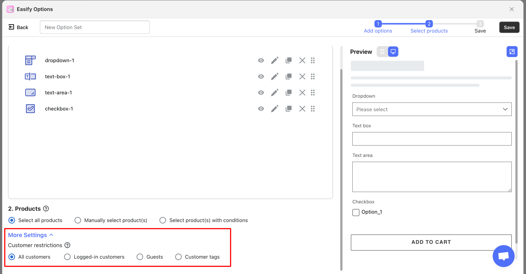 Create A New Option Set From Scratch | EasifyApps