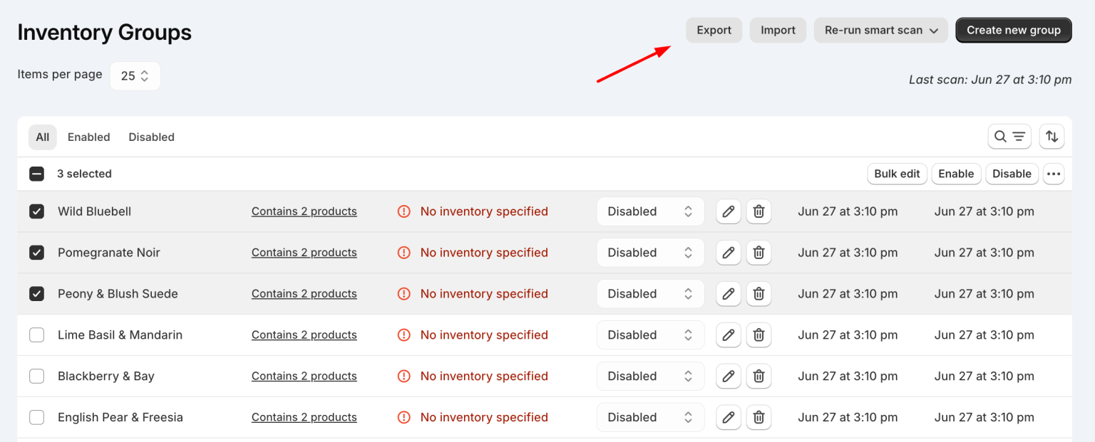 Import/ Export Inventory Groups | EasifyApps