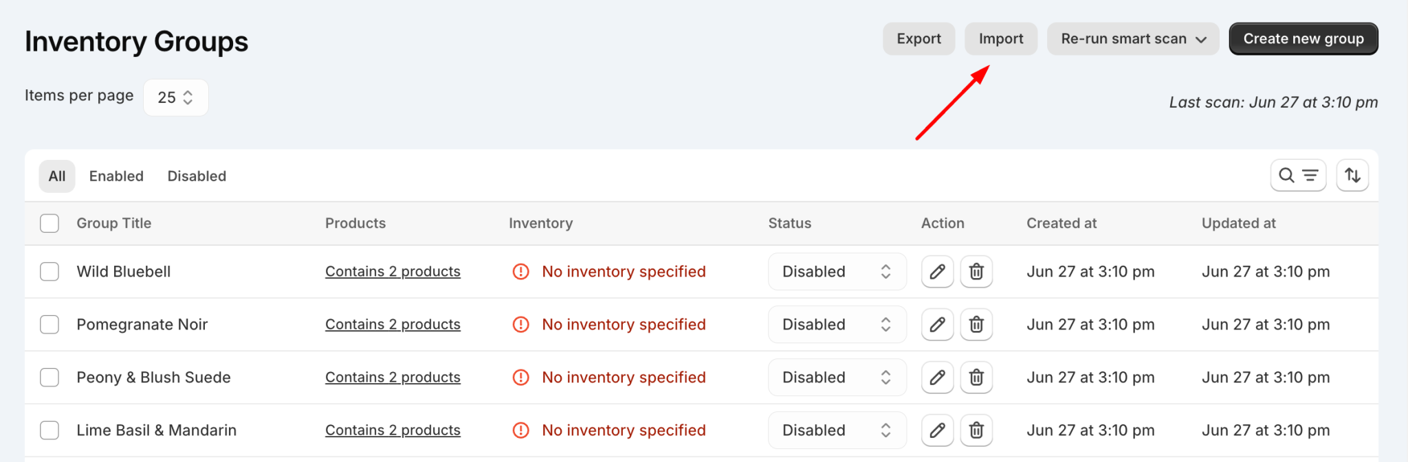 Import/ Export Inventory Groups | EasifyApps