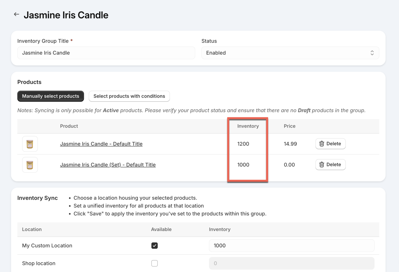 Events Triggering Syncs among Products in Inventory Groups | EasifyApps