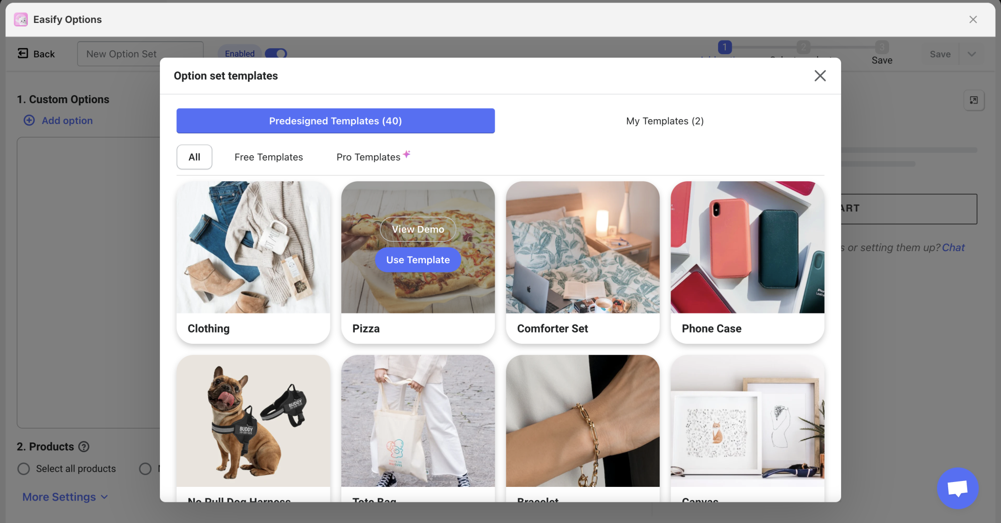 Set Up Option/ Option Set Templates | EasifyApps