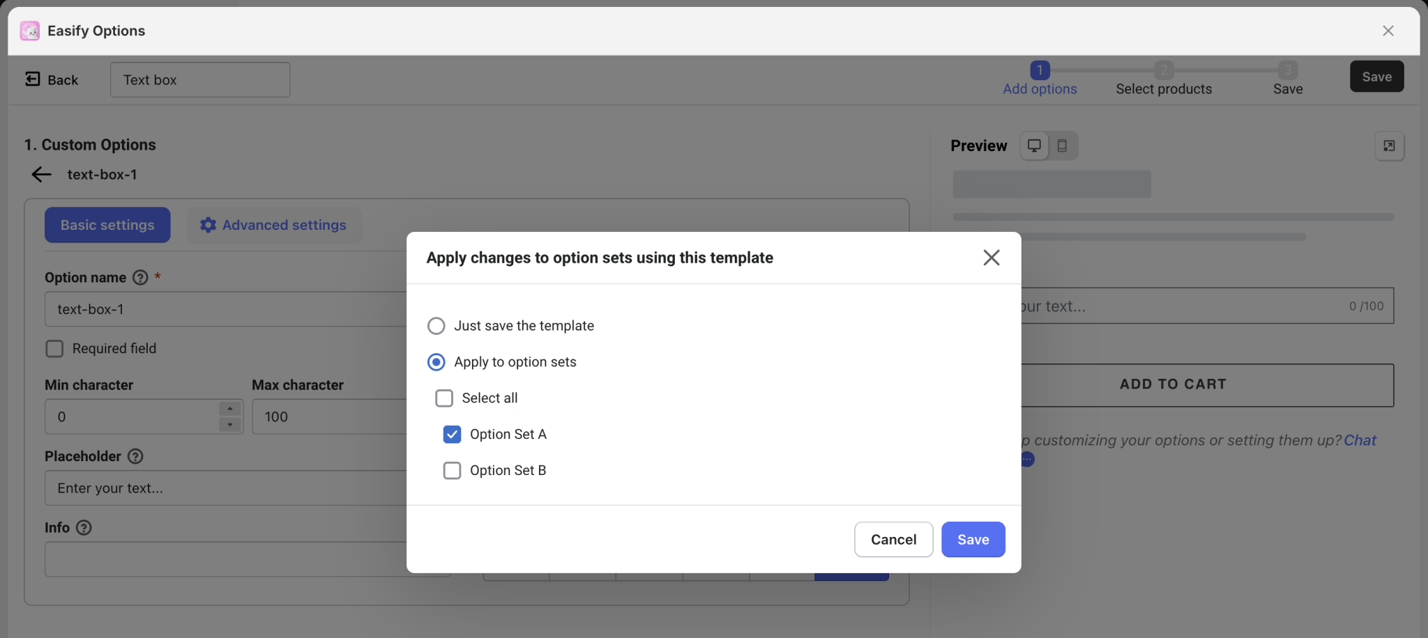 Set Up Option/ Option Set Templates | EasifyApps