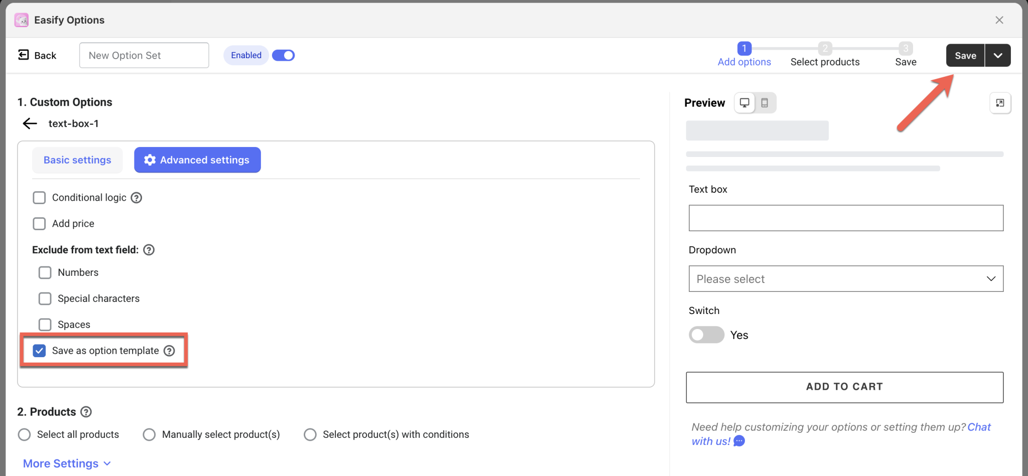 Set Up Option/ Option Set Templates | EasifyApps