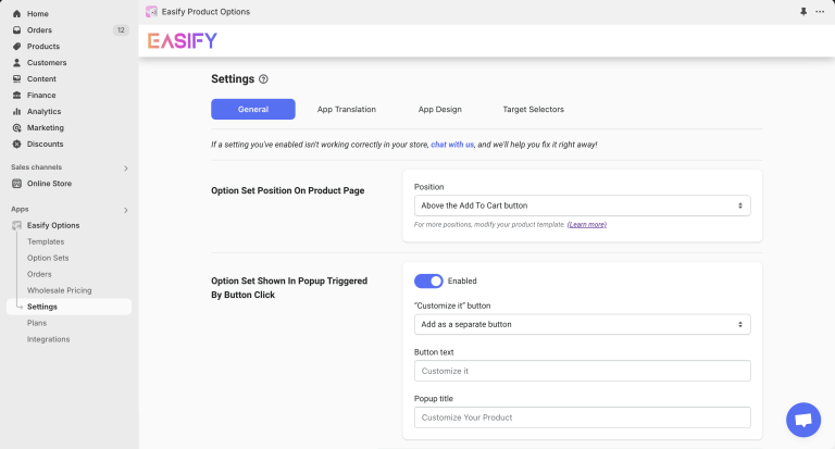 Display Option Set In Popup Triggered By Button Click | EasifyApps