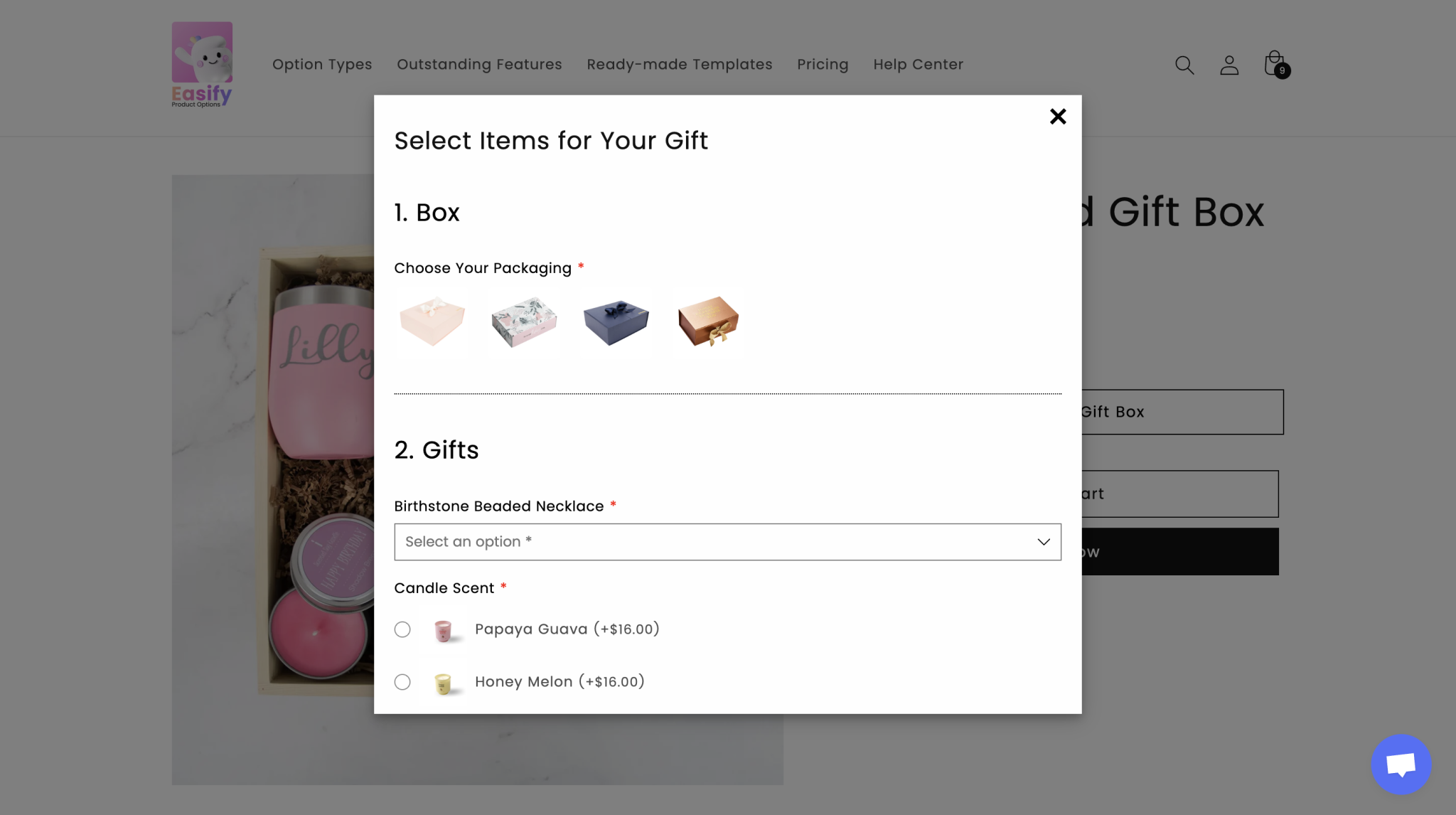Display Option Set In Popup Triggered By Button Click | EasifyApps
