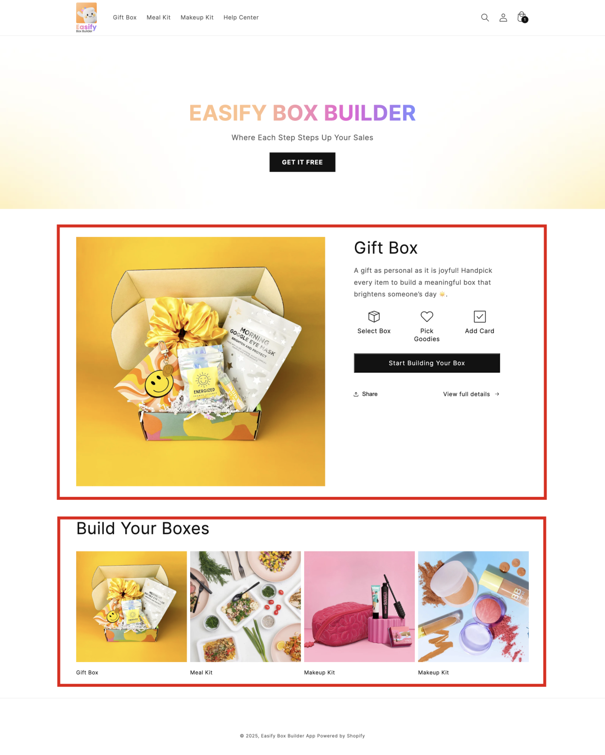 Create Products Linked with Boxes | EasifyApps